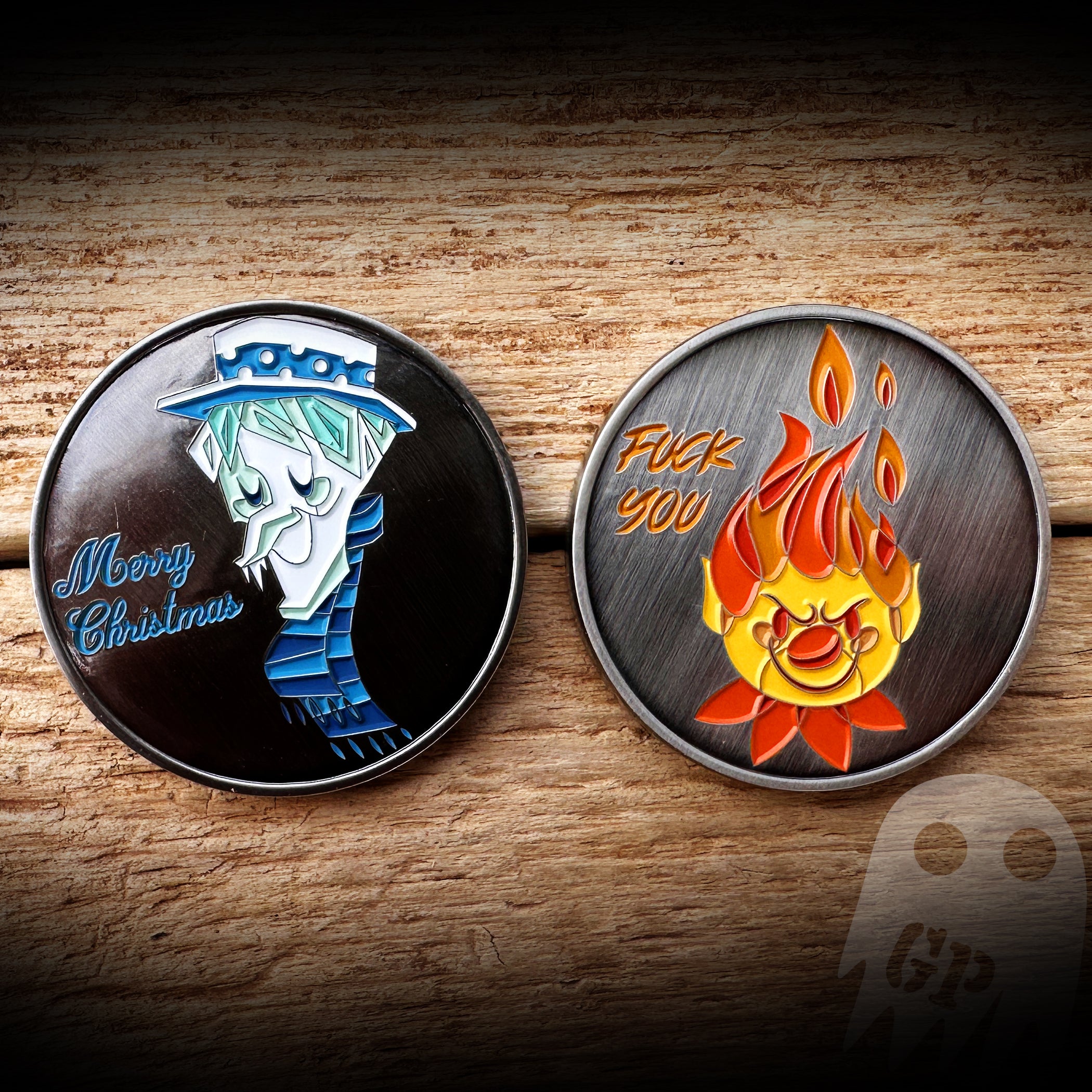 Heat Miser Merry Christmas / Snow Miser F U Coin – GHOST PATCH
