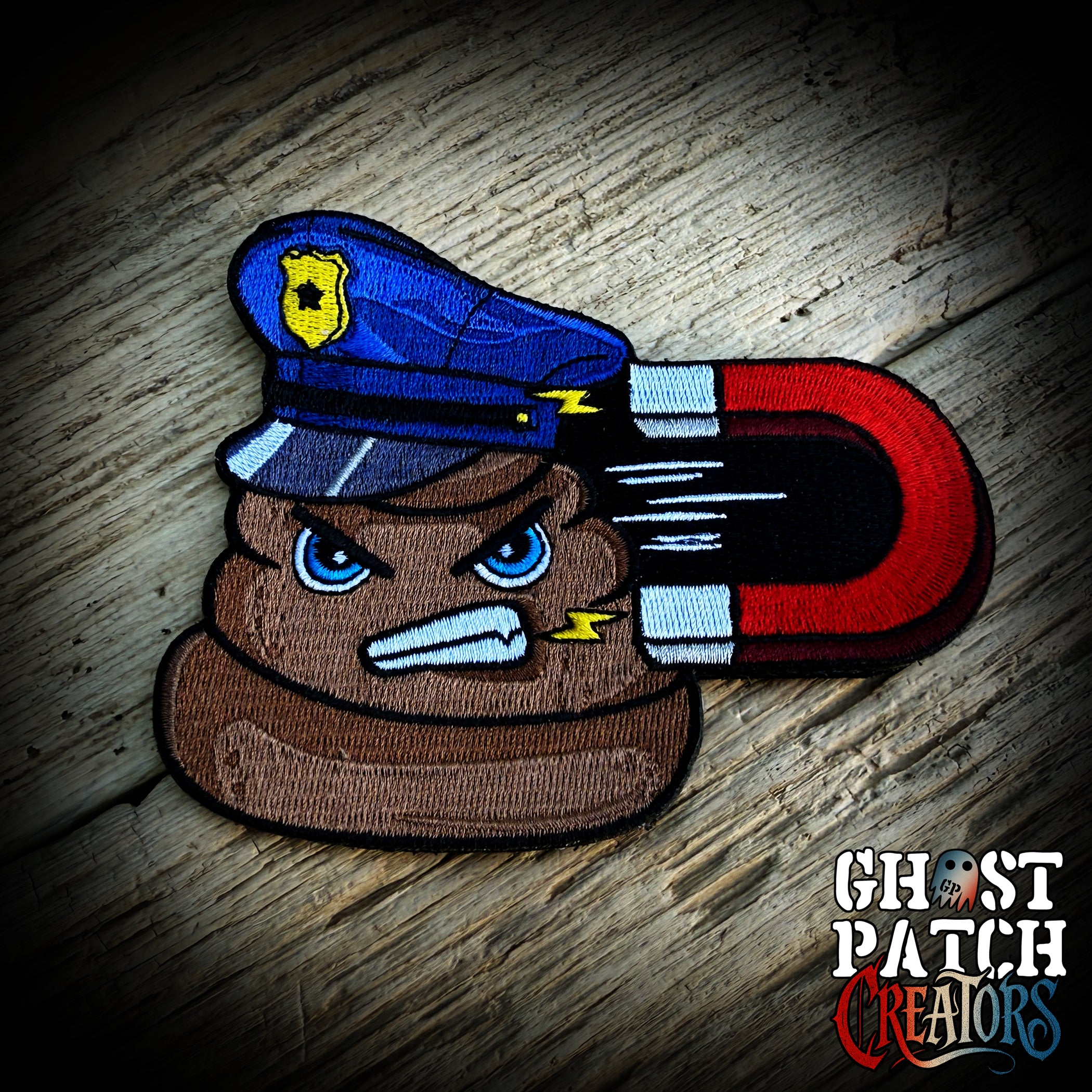 Embroidered - Police Shit Magnet Patch - Josh B Creator – GHOST PATCH