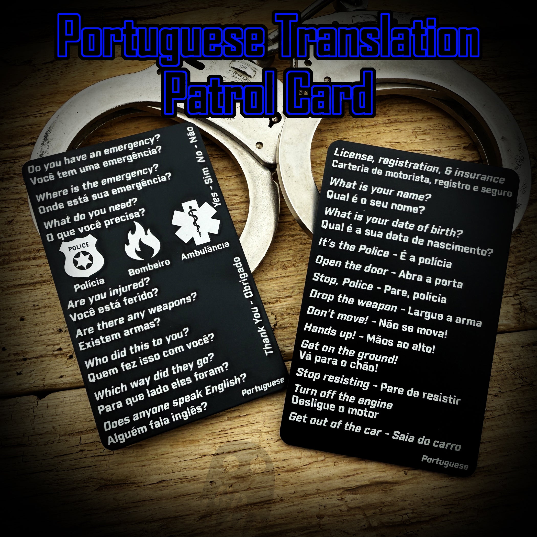 PORTUGUESE PATROL - Aluminum Portuguese Translation Patrol Card – GHOST PATCH