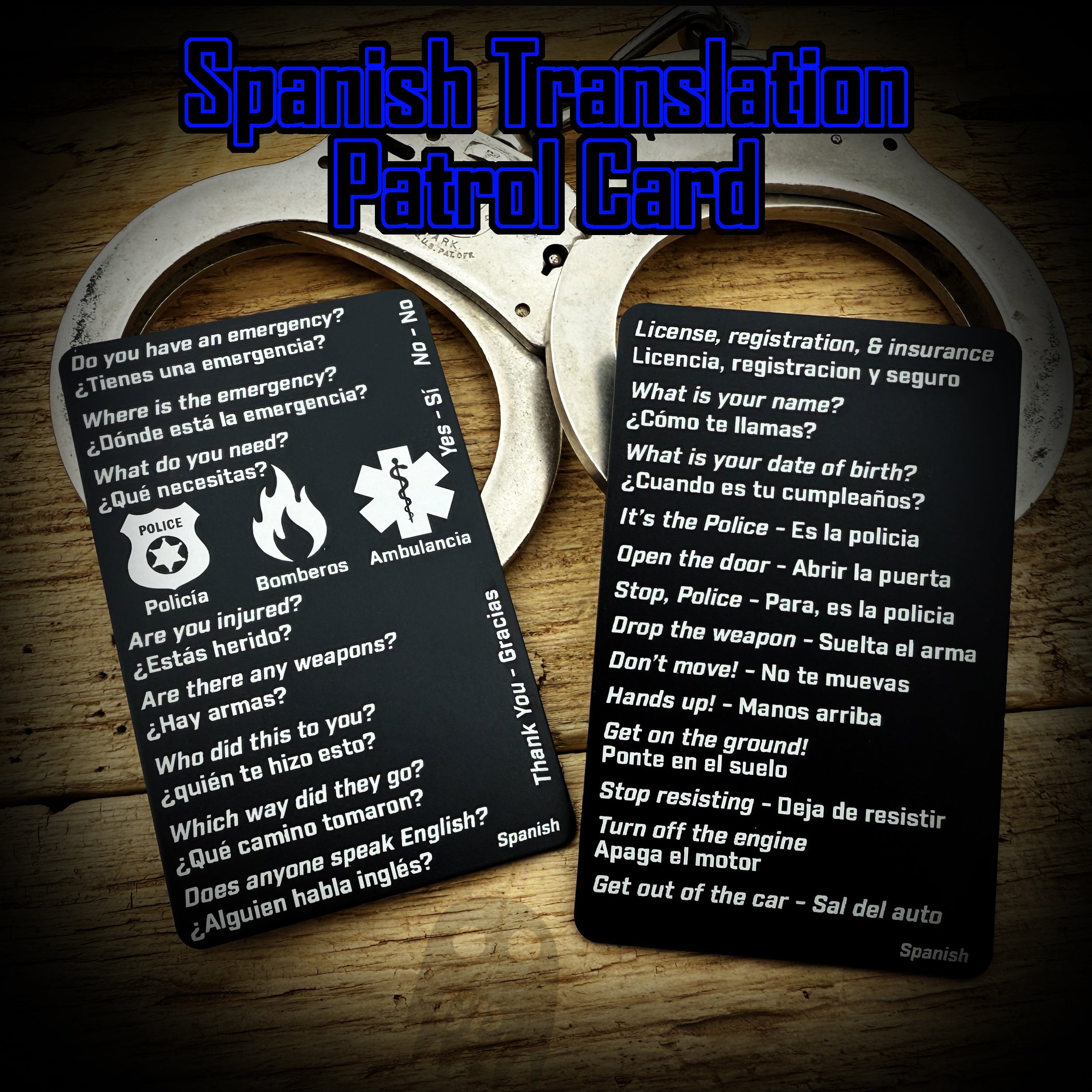 SPANISH PATROL - Aluminum Spanish Translation Patrol Card – GHOST PATCH