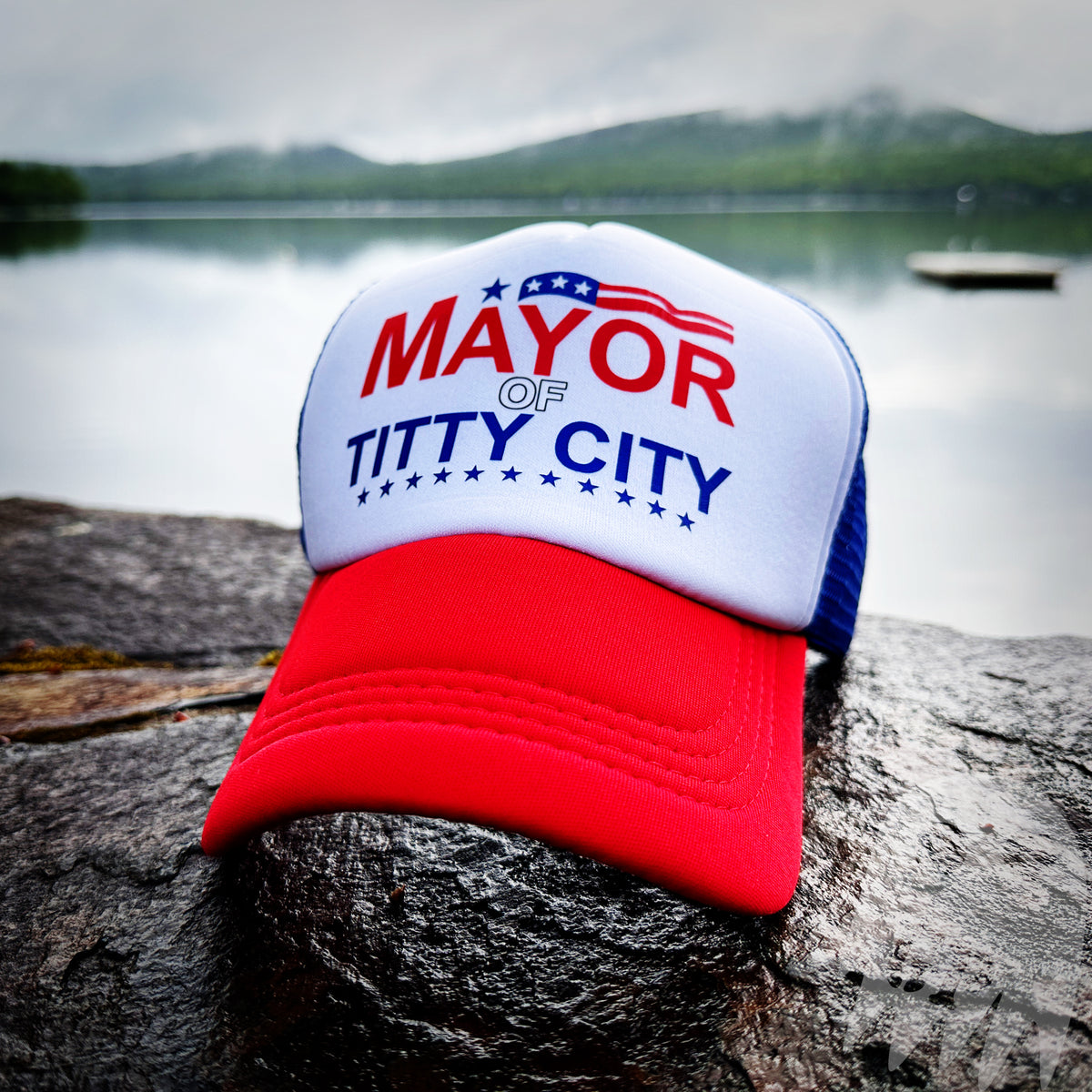 Mayor Of Titty City Trucker Hat Ghost Patch 6832