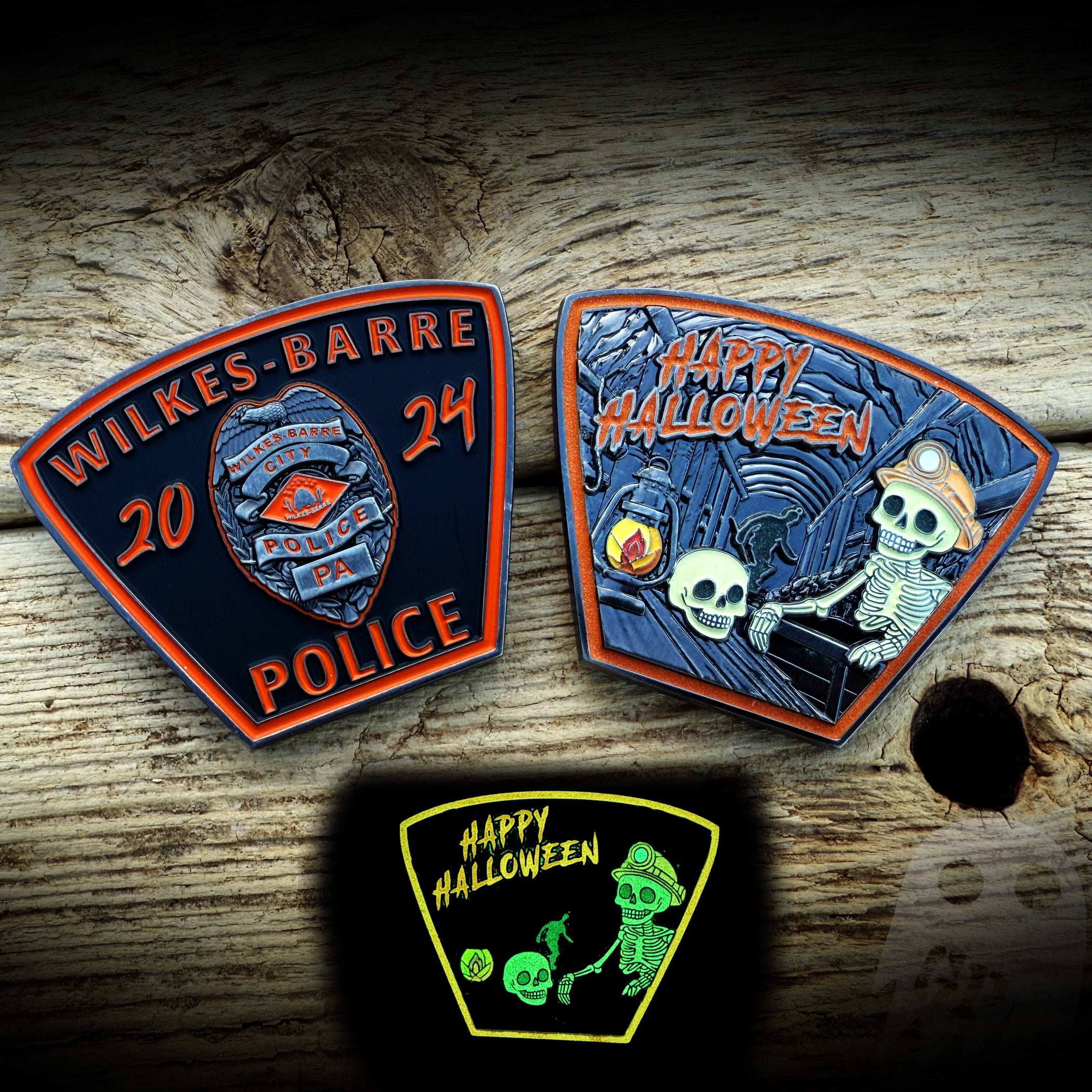 COIN 2024 Halloween - Wilkes Barre, PA PD 2024 Halloween Coin – GHOST PATCH