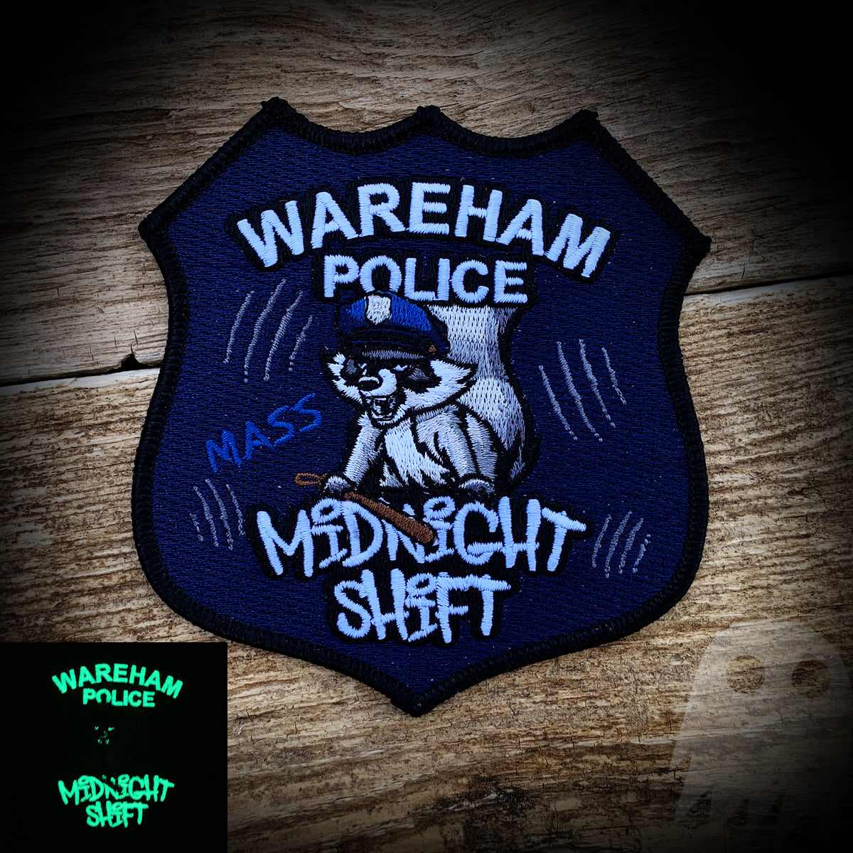 Authentic - Wareham MA PD Midnight Shift patch - GLOW IN THE DARK – GHOST PATCH