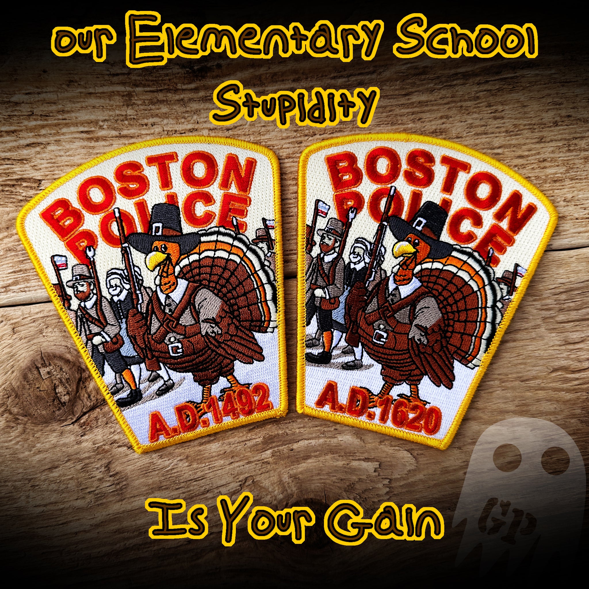 Thanksgiving - Boston, MA PD 2023 Thanksgiving Patch - TWO PATCHES – GHOST PATCH
