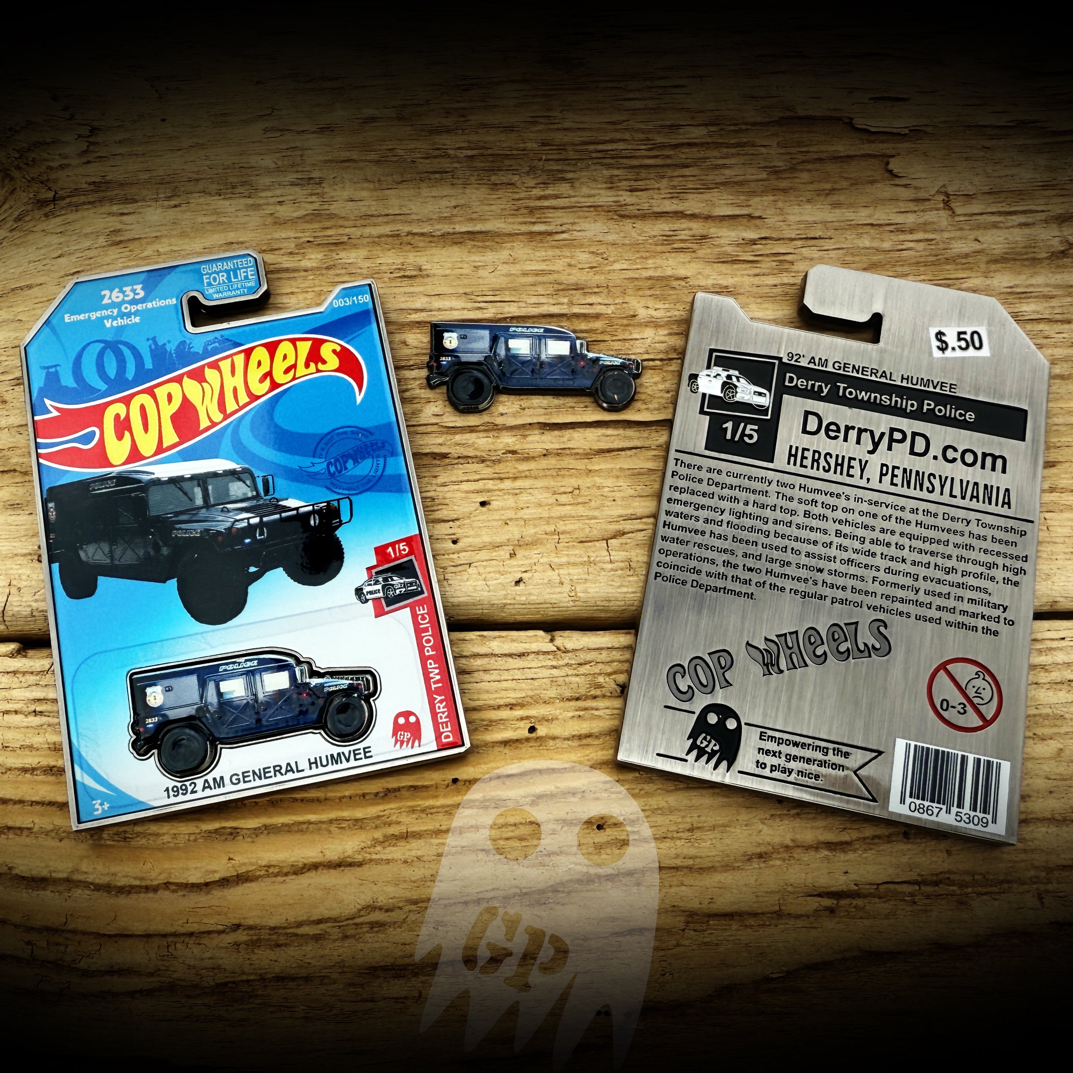 #3 Derry TWP, PA PD Cop Wheels Emergency Ops Vehicle HUMVEE Coin ...