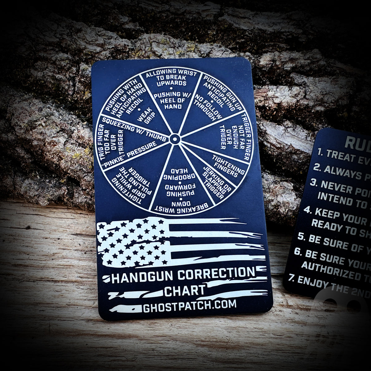 Left Handed - Firearm Safety and Handgun Correction Chart Aluminum Car ...