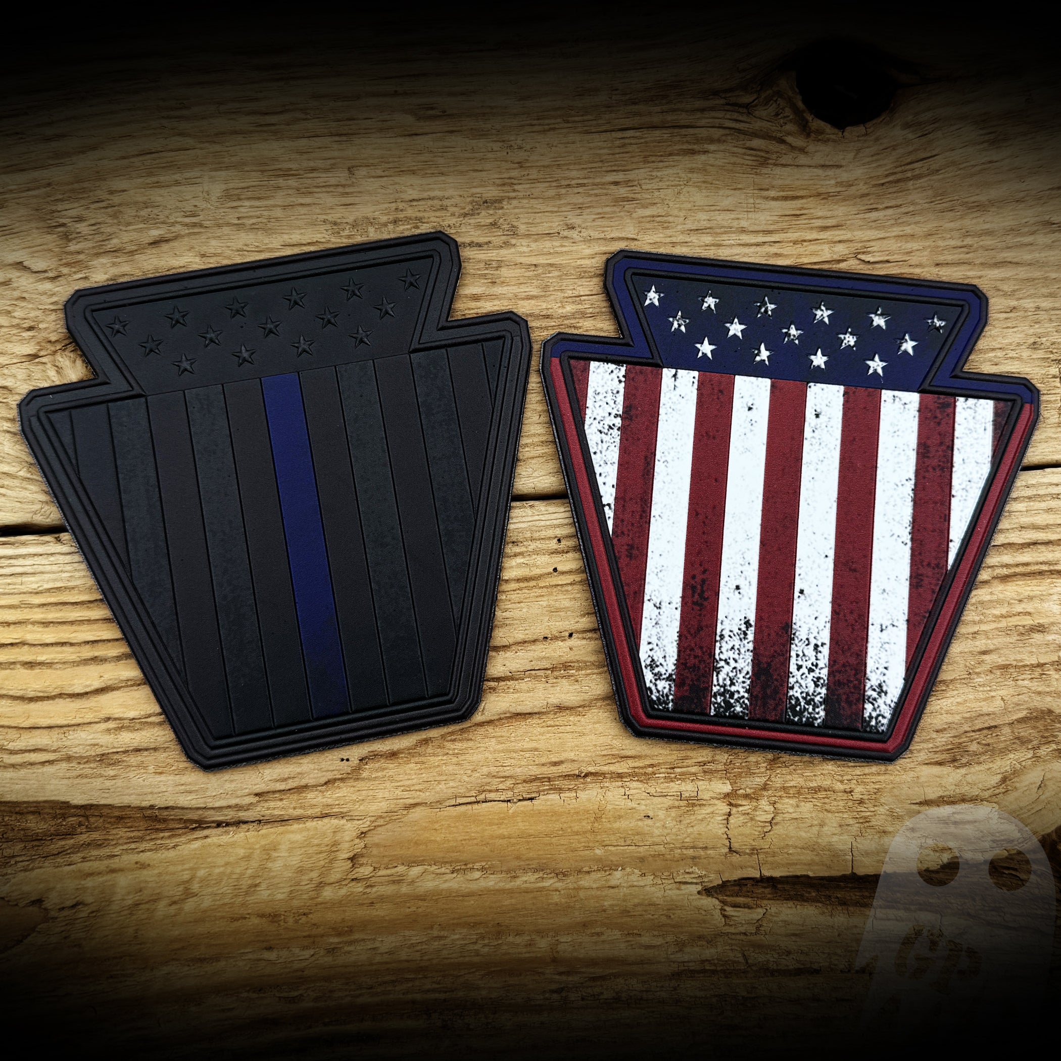 AUTO EMBLEM - Pennsylvania Keystone American Flag Auto Emblem – GHOST PATCH