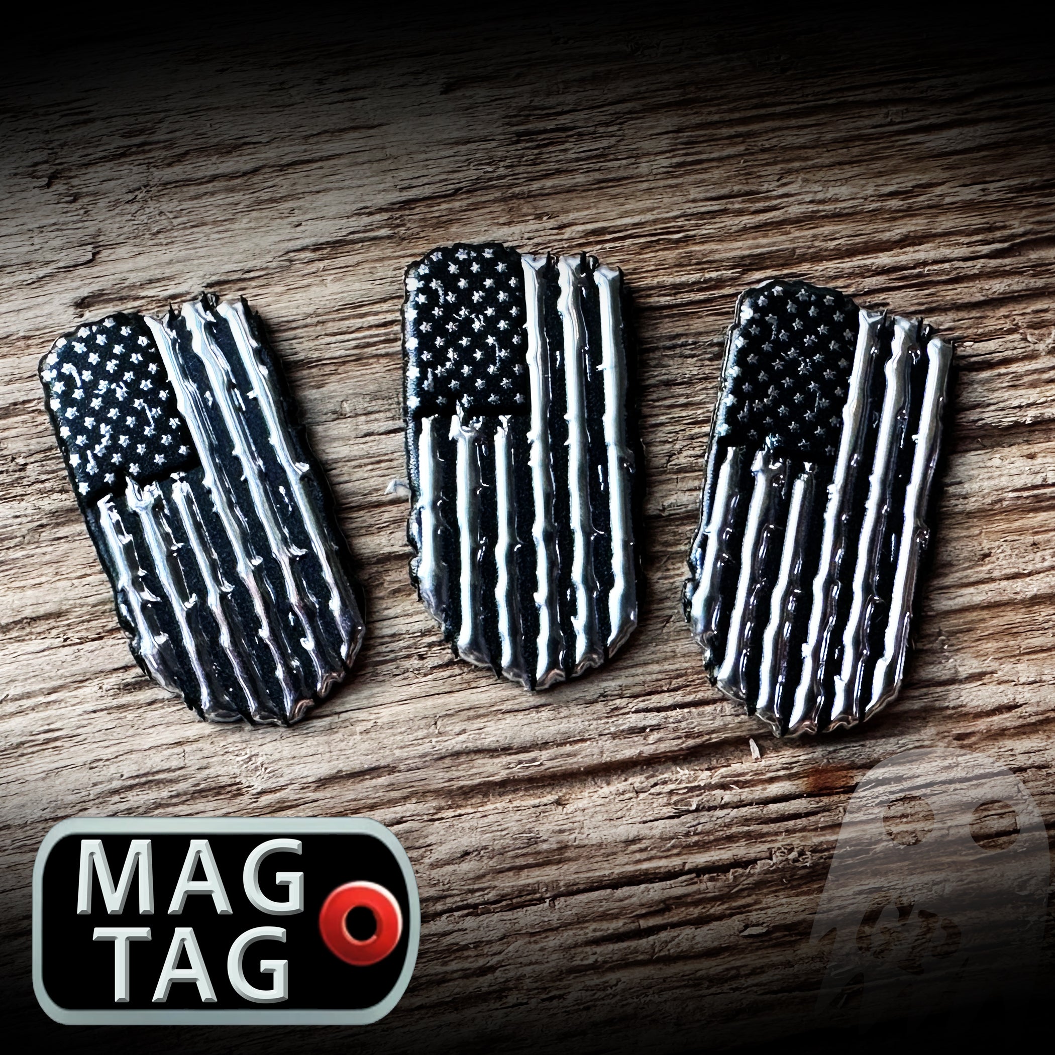 Subdued American Flag With Skull BLF® Patch Subdued US Flag Brown