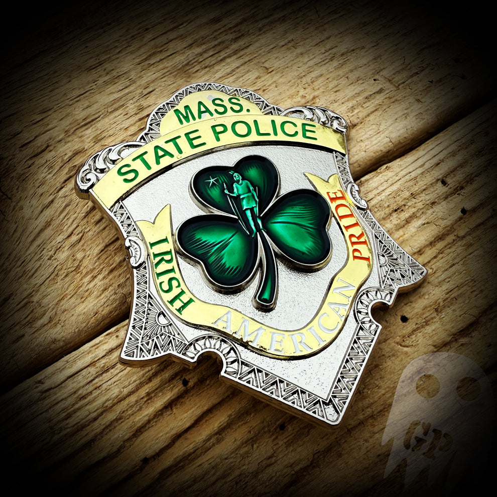 IRISH BADGE - Mass State Police Commemorative Irish Badge – GHOST PATCH
