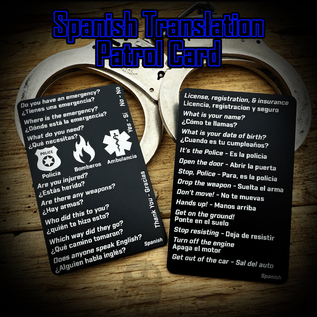 SPANISH PATROL - Aluminum Spanish Translation Patrol Card – GHOST PATCH
