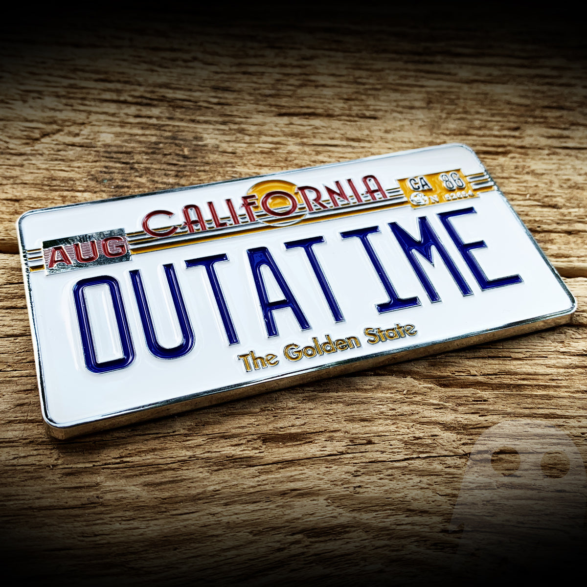OUTATIME - Back to the Future Auto Badge License Plate – GHOST PATCH