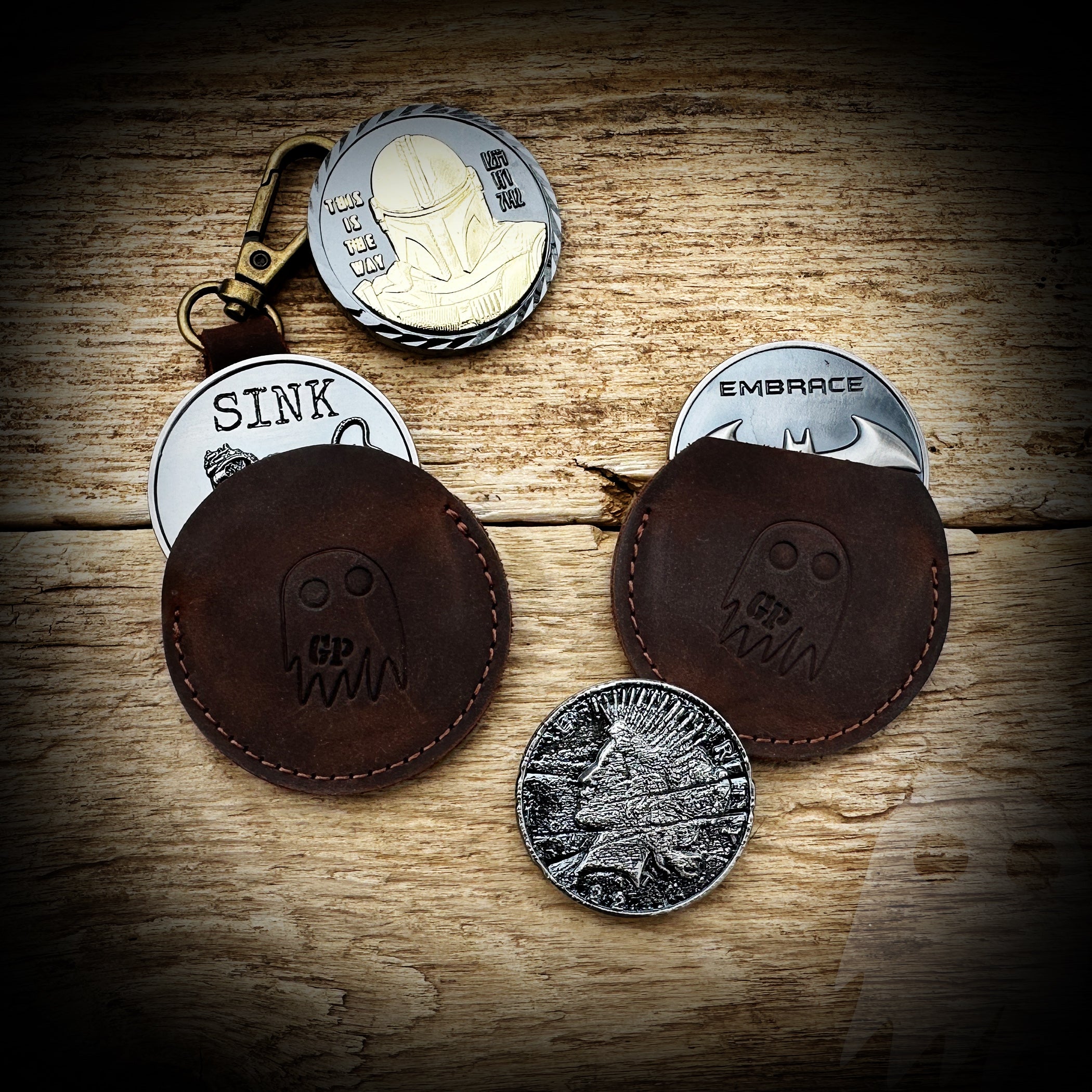 Leather Challenge / EDC Coin Holder – GHOST PATCH