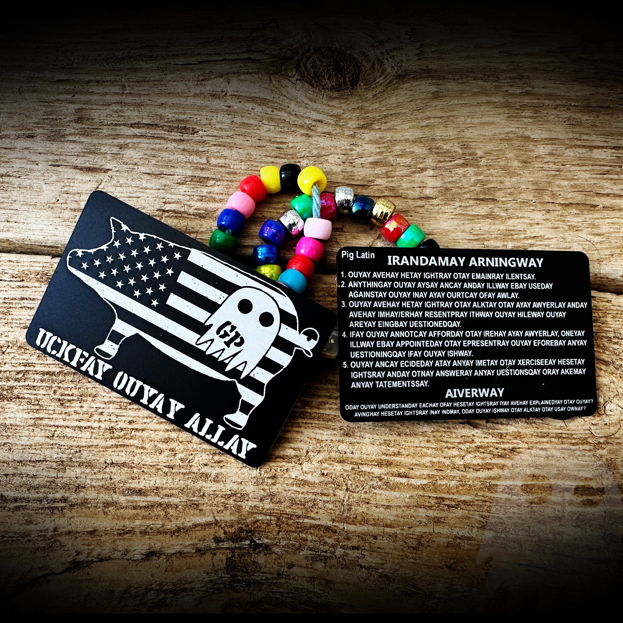 PIG LATIN - Ghost Patch Aluminum Miranda Card - PIG LATIN – GHOST PATCH