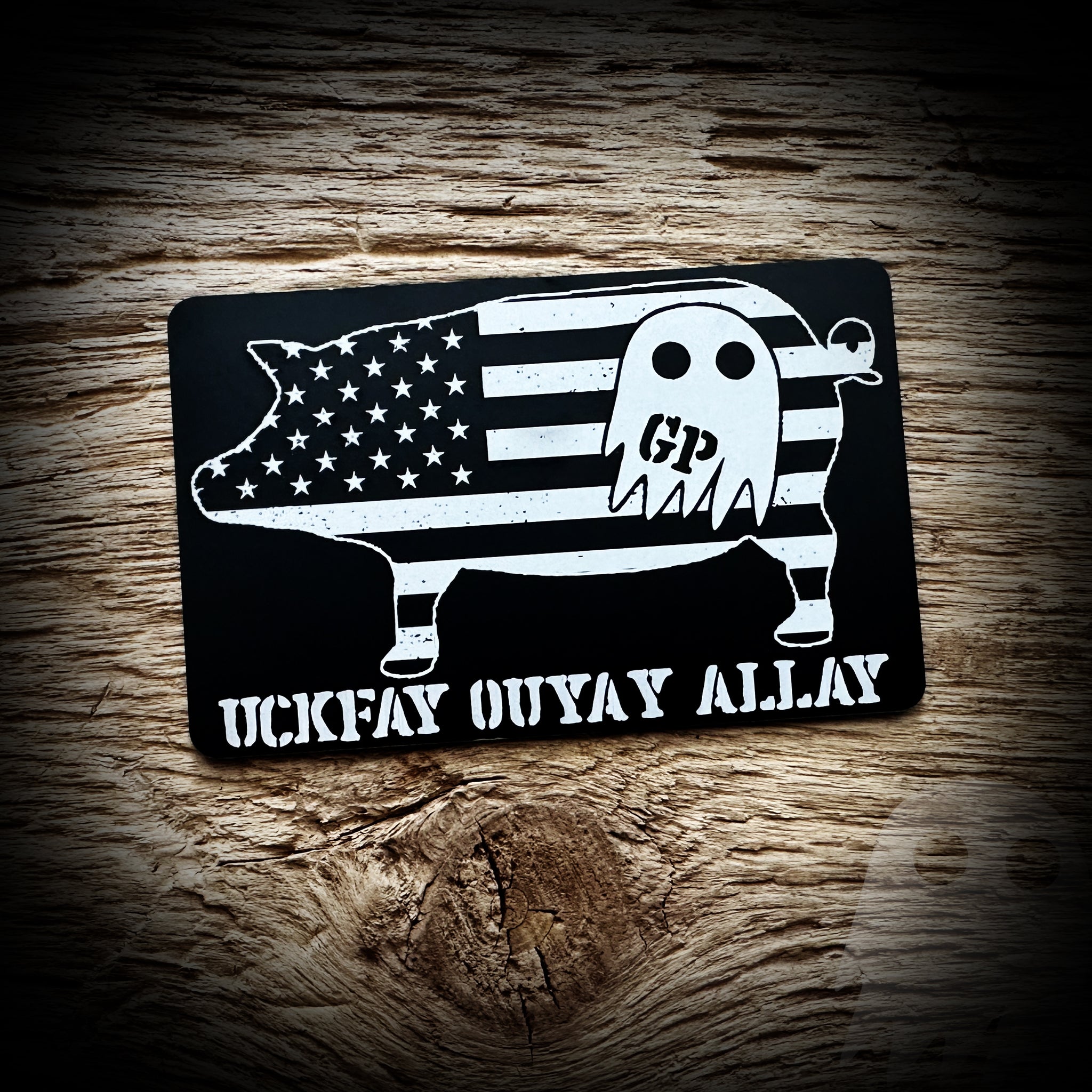 PIG LATIN - Ghost Patch Aluminum Miranda Card - PIG LATIN – GHOST PATCH
